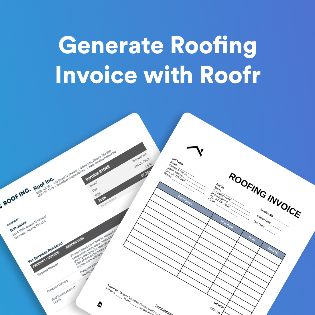 Roofing Invoice Template Roofr